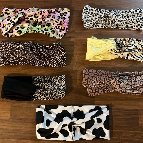 Accessories | 7 Women Animal Print Headbands Leopard Cow Zebra | Poshmark